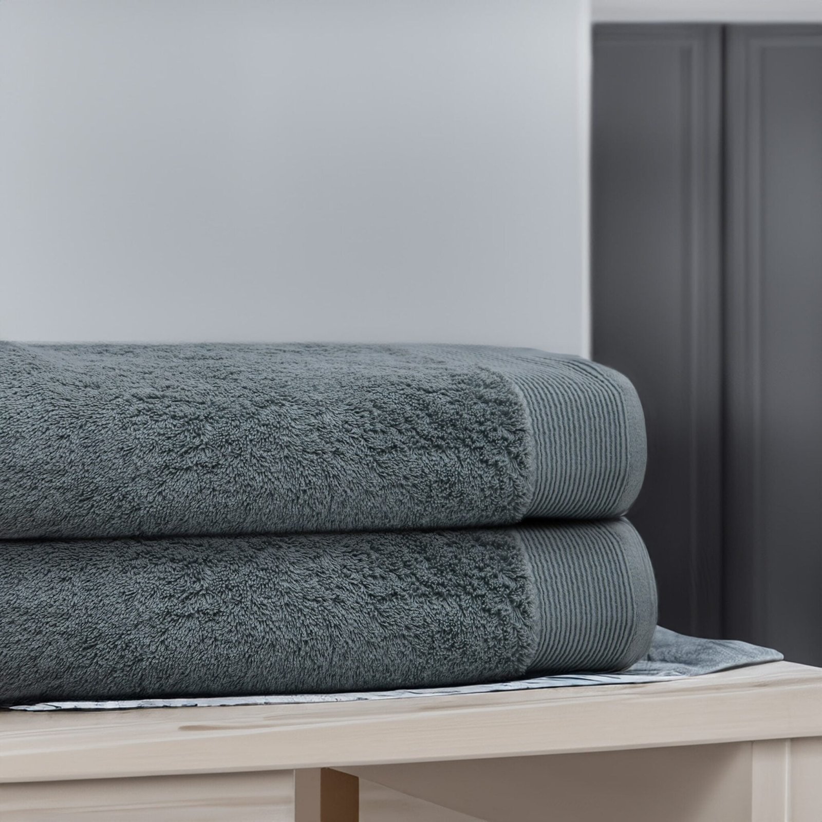 100% Pure Egyptian Cotton Bath Sheet - Cadet Grey | Bedding King